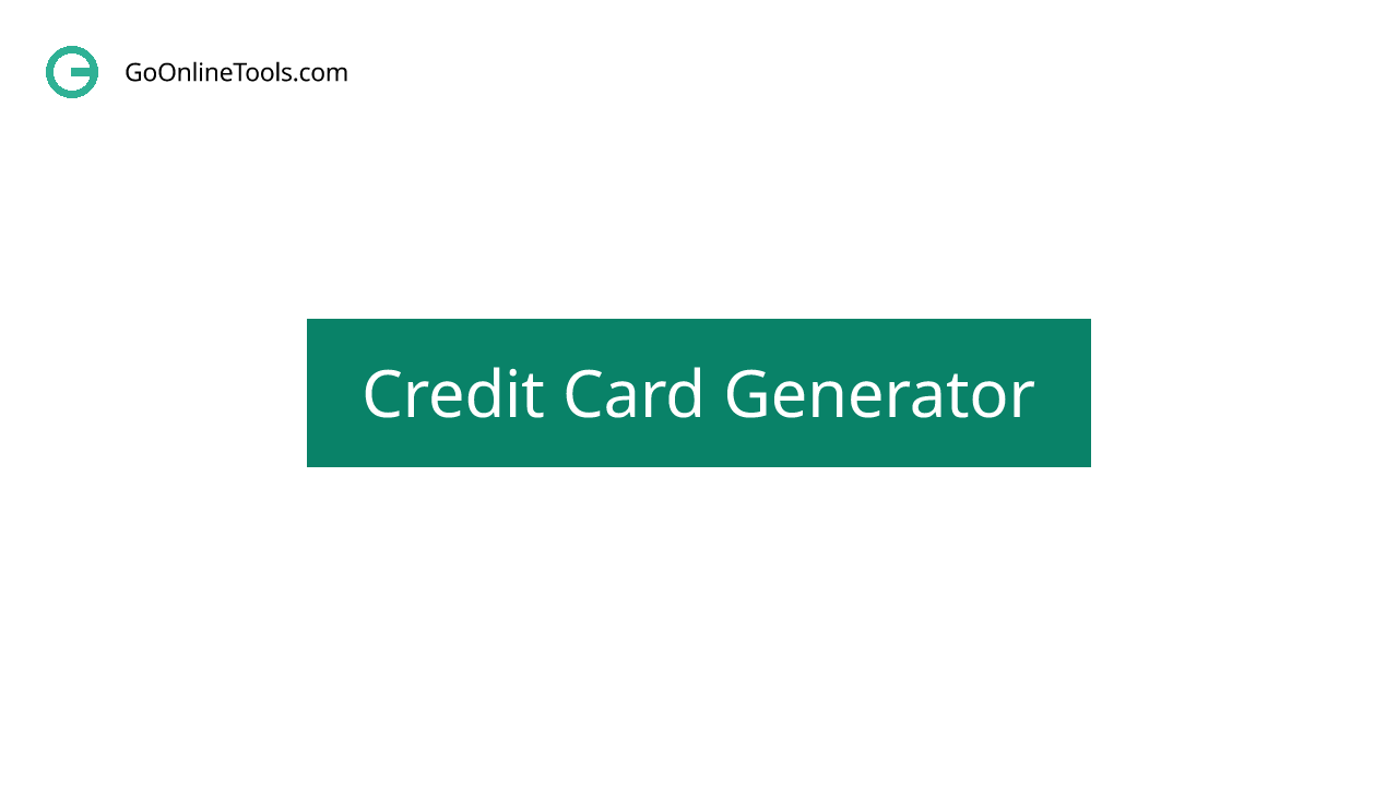 Credit Card Generator - Mastercard, Visa, Americal Express and more